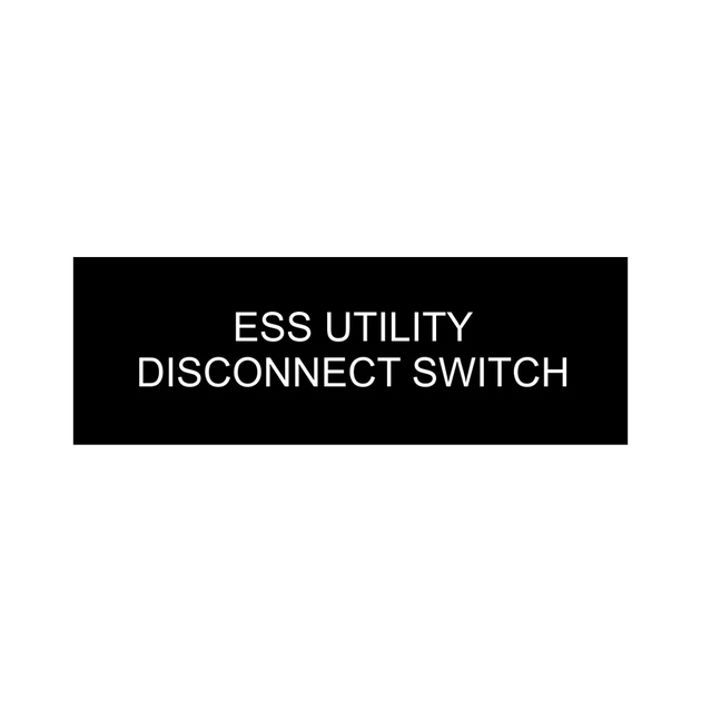 1x3, ESS Utility Disconnect Switch- Black background, white letters ...