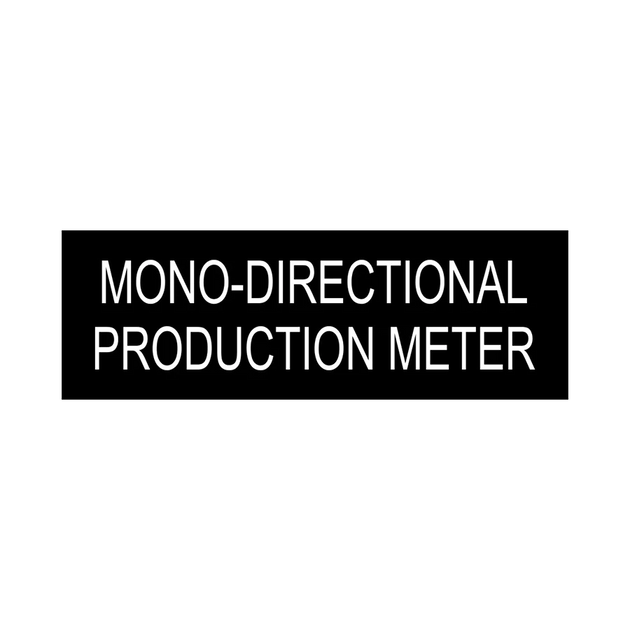 1x3, Mono-Directional Production Meter, Black engraves White – Laser Etched