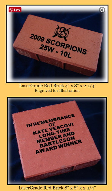 Engraved Red Clay Brick - USA Made – Laser Etched